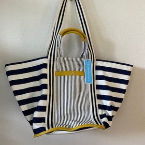 Draper James | Bags | Draper James Large Canvas Tote Bag Awning Stripe ...